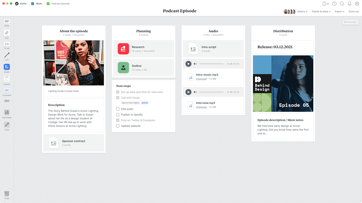 Podcast Storyboard - Free Template & Example - Milanote