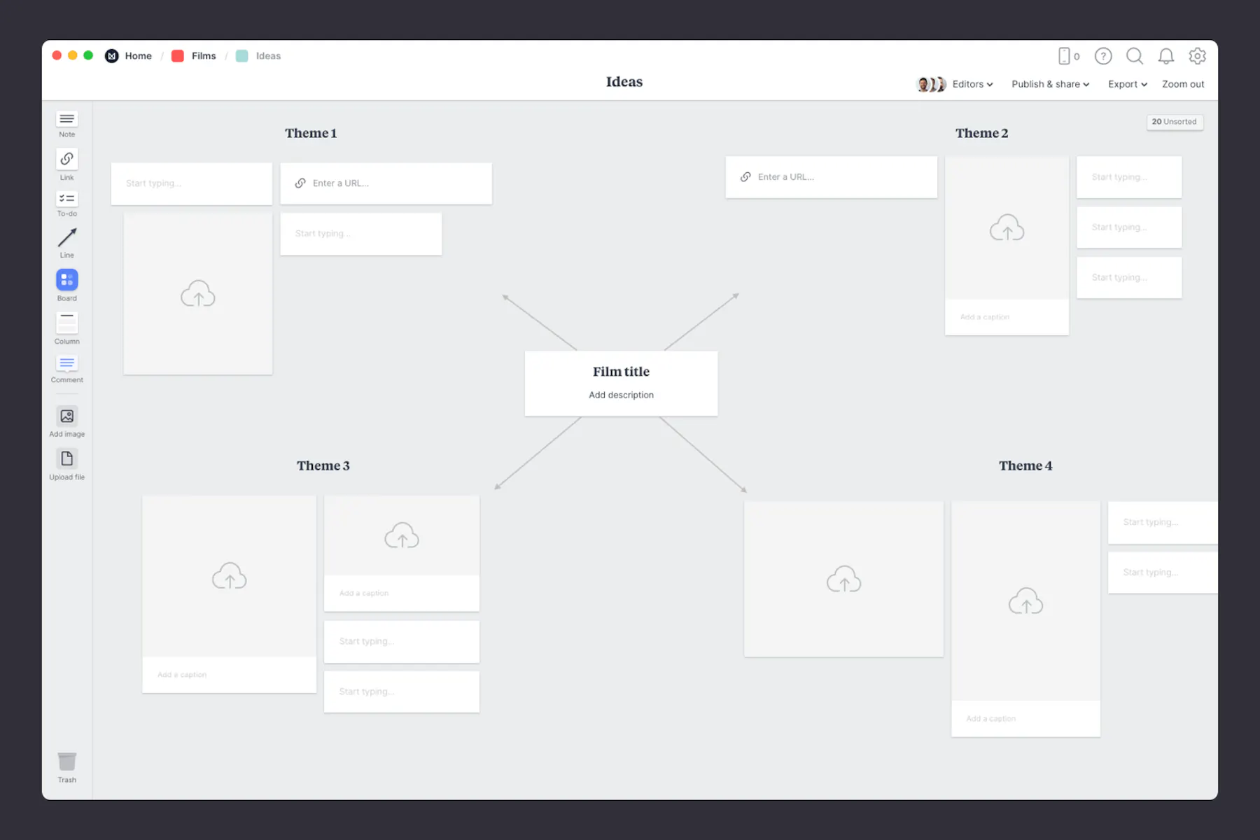 Film Brainstorming - Template & Example - Milanote