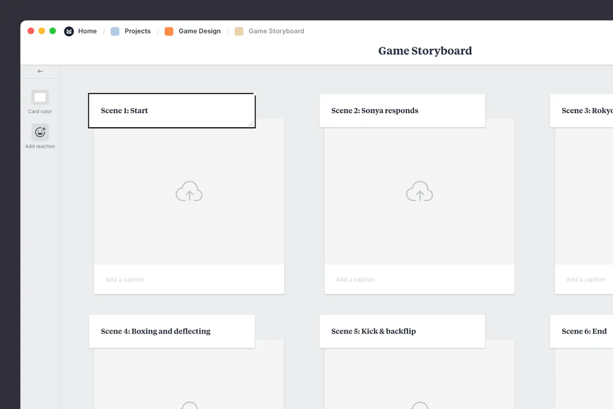 Game Design Storyboard - Free Template & Examples - Milanote