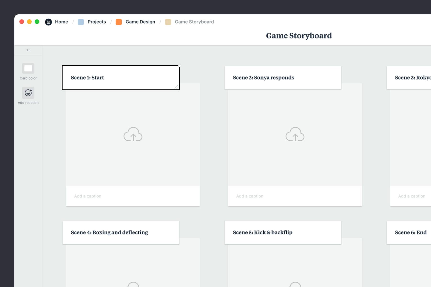 Game Design Storyboard - Free Template & Examples - Milanote