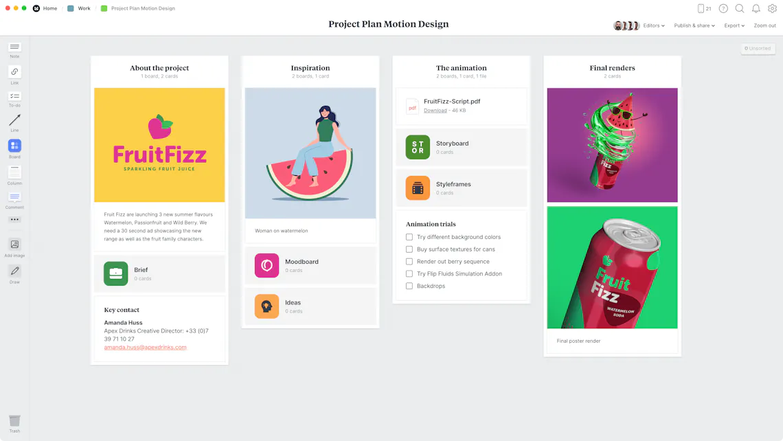 Motion Design Project Plan Template & Example - Milanote