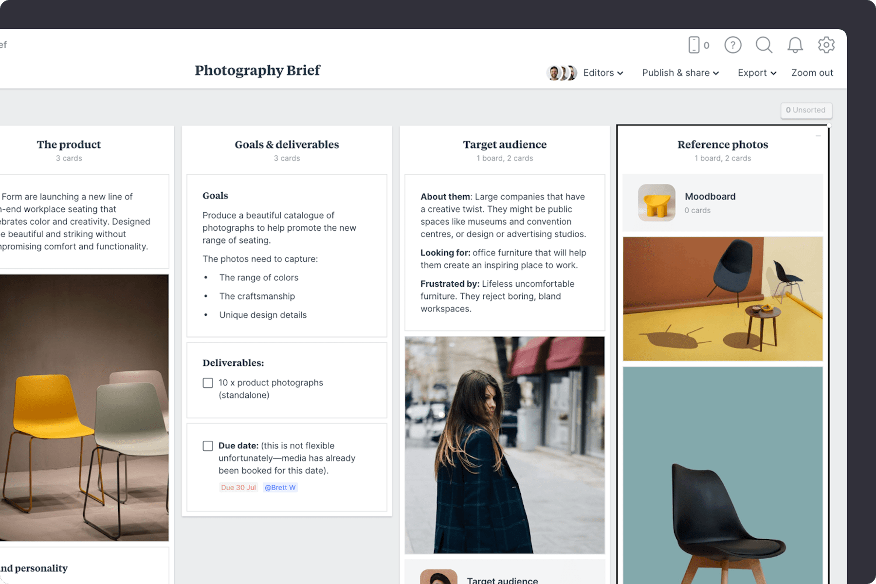 Photoshoot Brief - Template & Example - Milanote