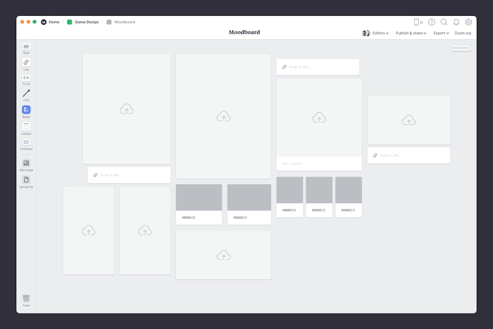 Game Design Moodboard - Free Template & Example - Milanote