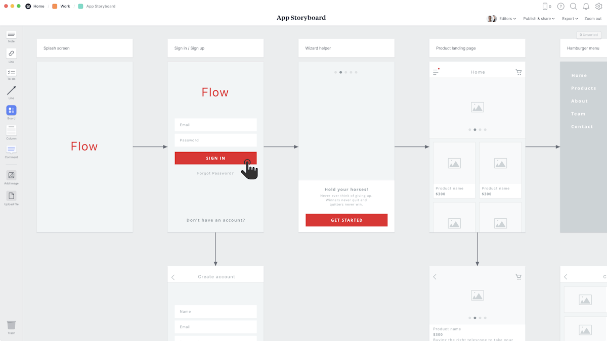 App Storyboard: Free Template & Example - Milanote