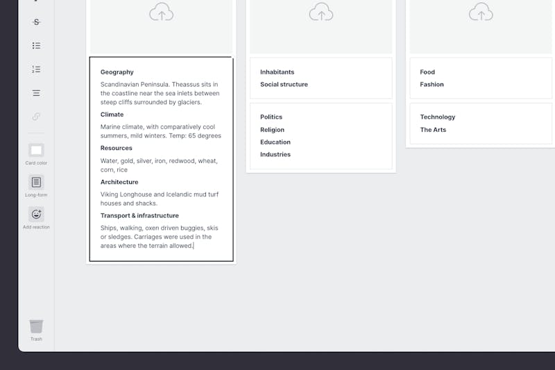 World Building Game Design Template & Example - Milanote
