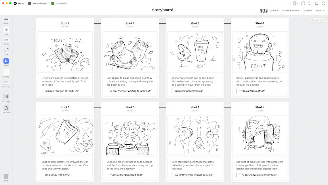 Motion Design Storyboard - Template & Example - Milanote