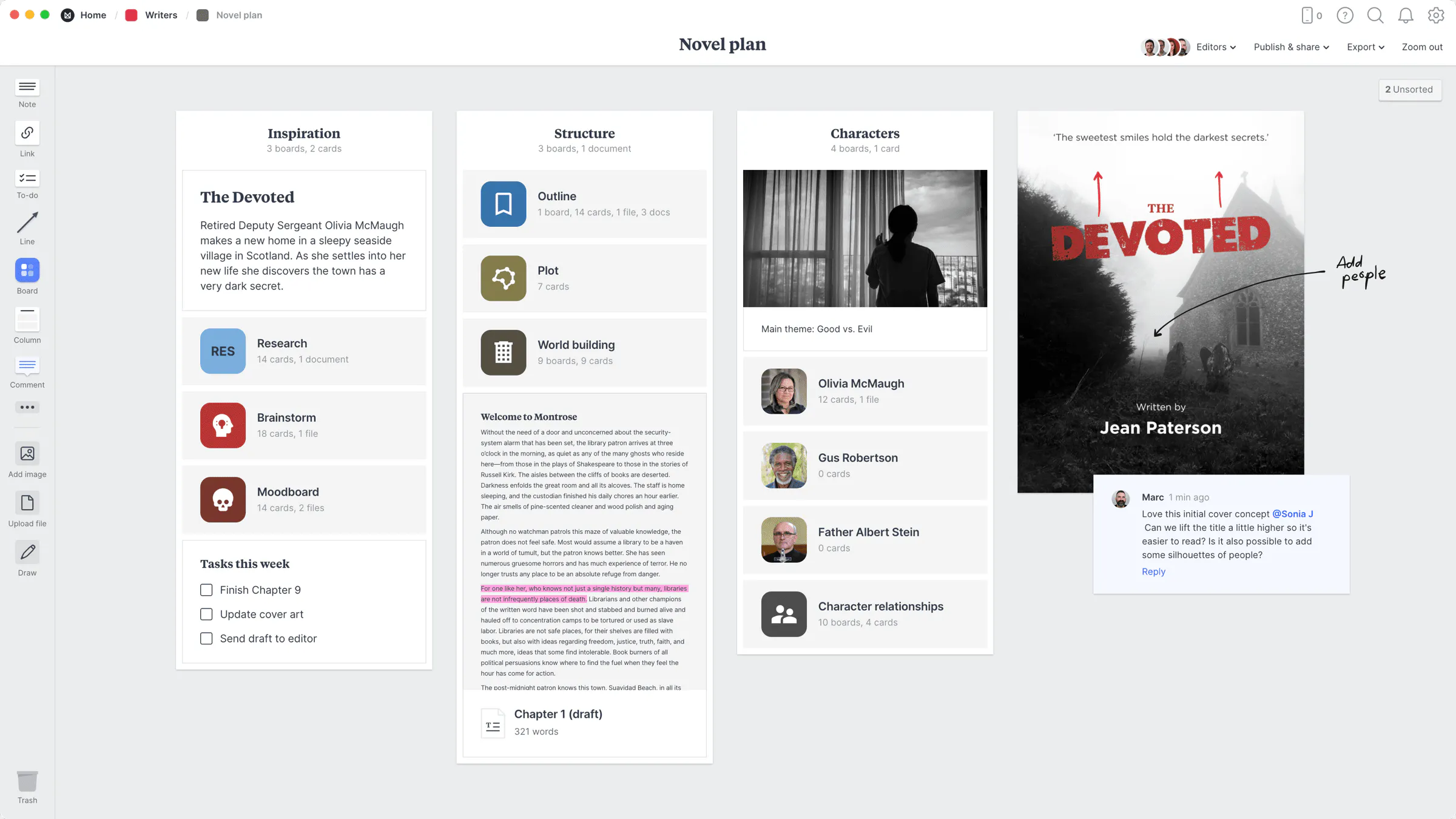 Novel Plan - Template & Example - Milanote
