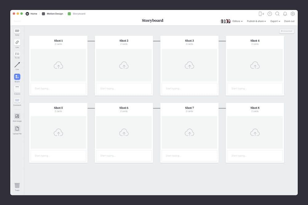 Motion Design Storyboard - Template & Example - Milanote