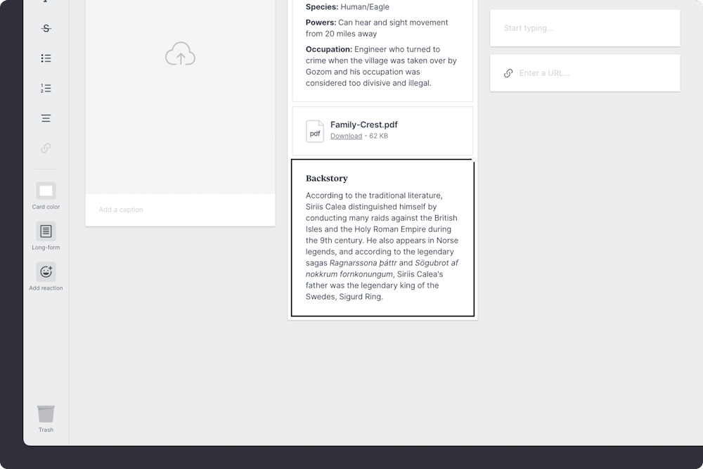 Video Game Character Profile Template & Example - Milanote