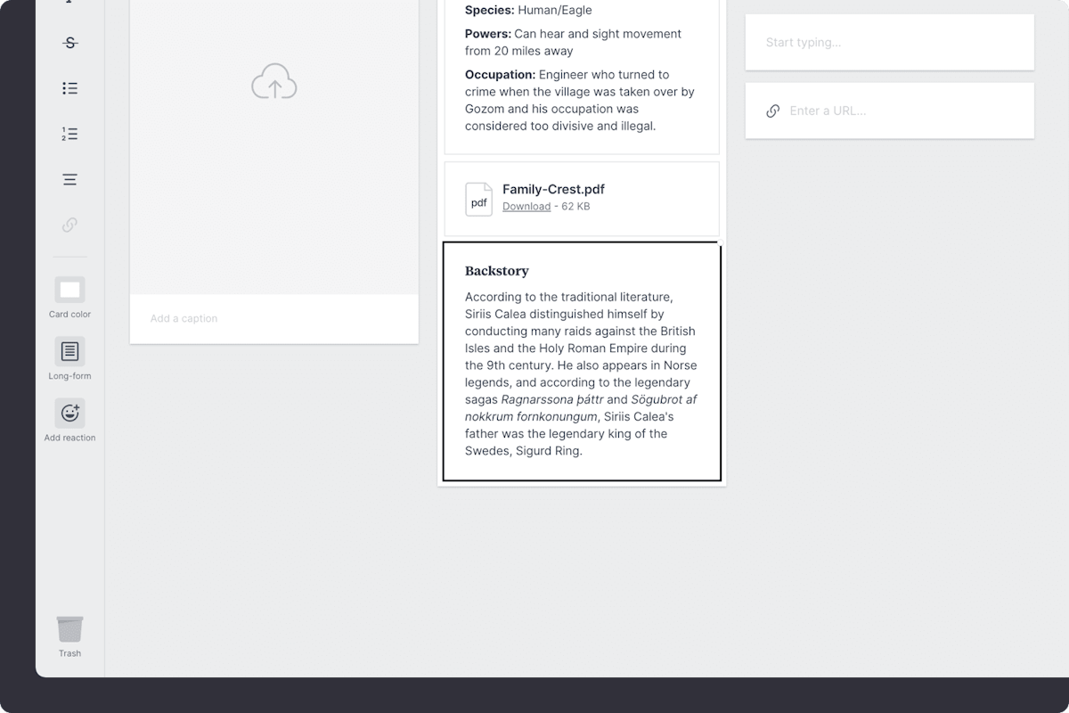 Video Game Character Profile Template & Example - Milanote