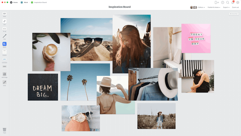 Inspiration Board - Free Template & Example - Milanote