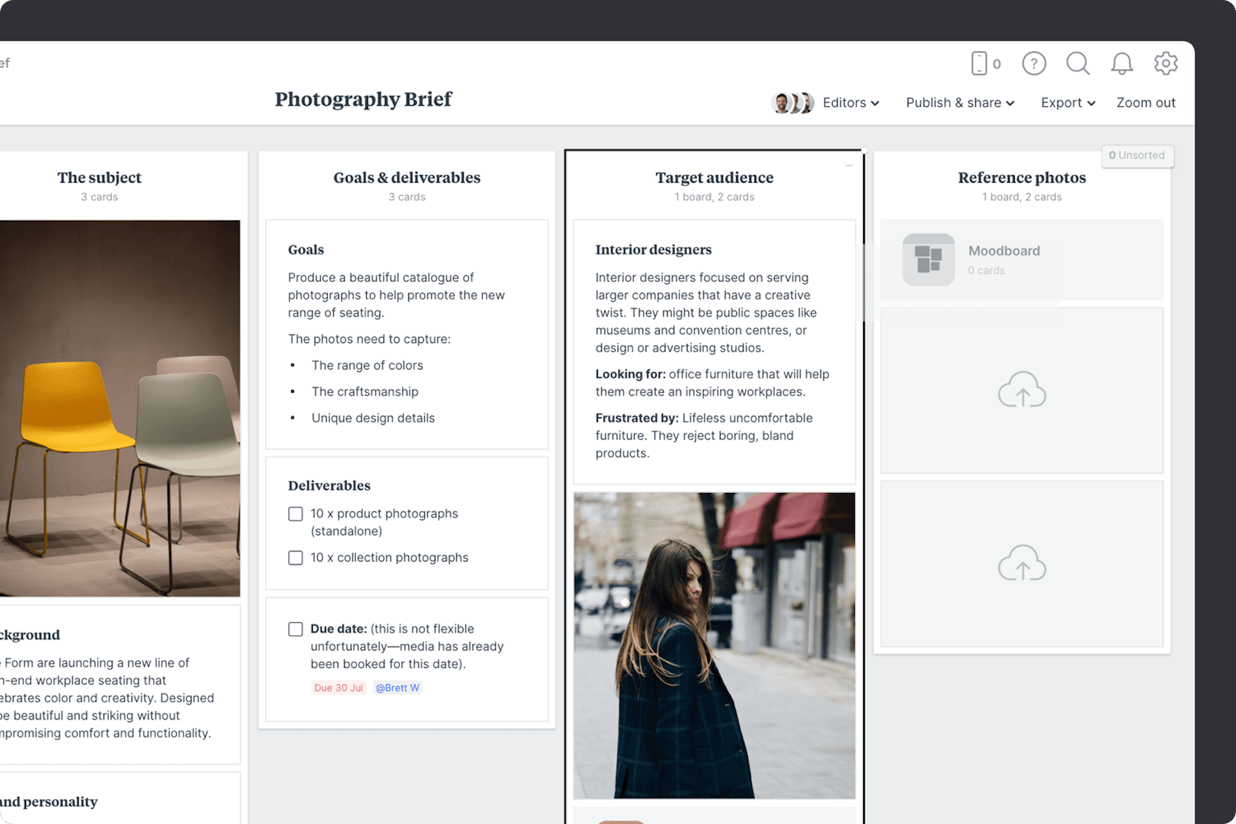 Photoshoot Brief - Template & Example - Milanote