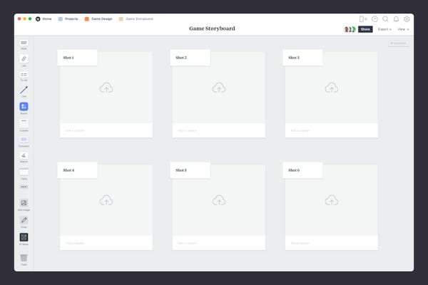 Game Design Storyboard - Free Template & Examples - Milanote