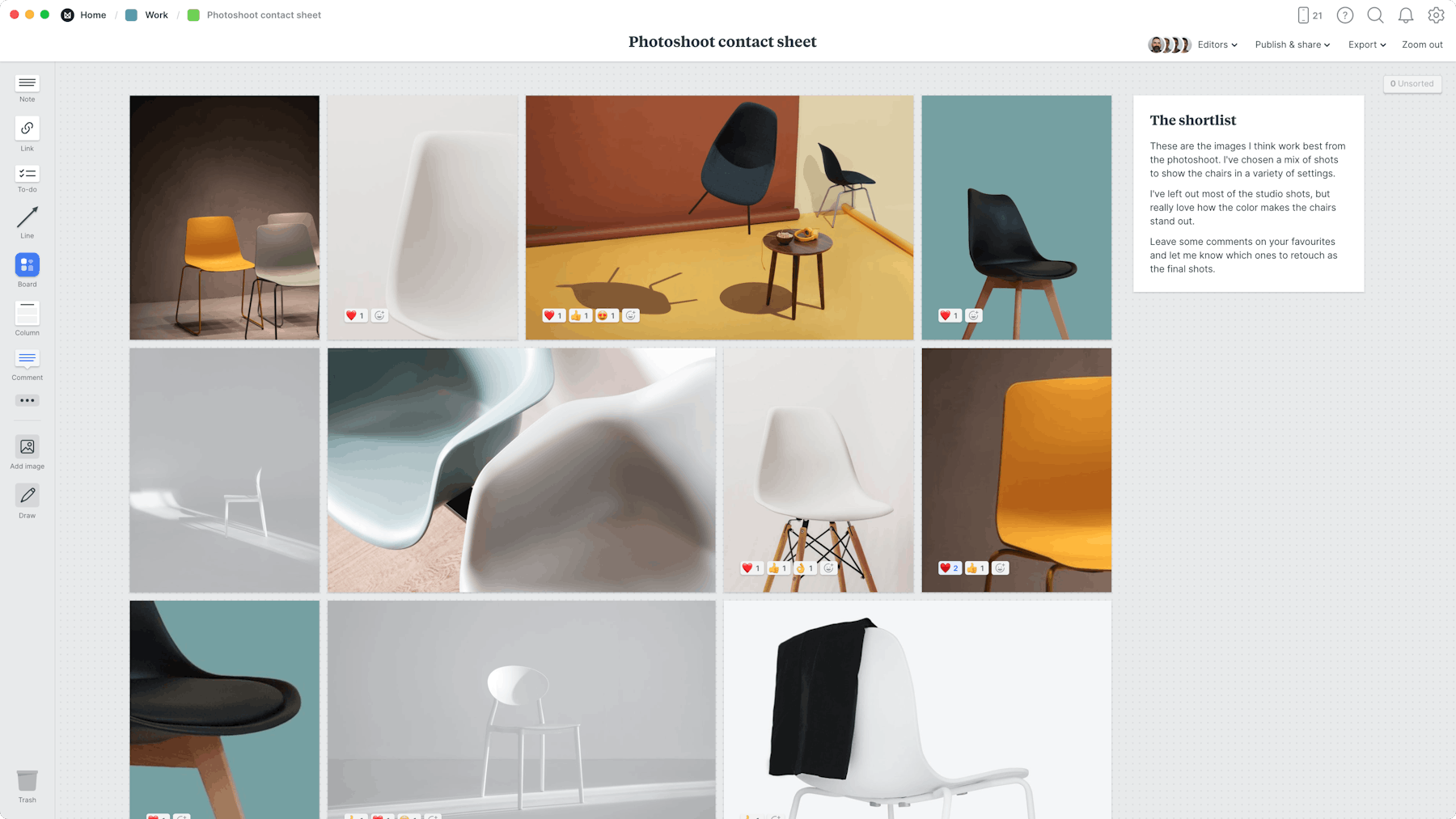 Nine free templates for planning and organizing a photoshoot - Milanote