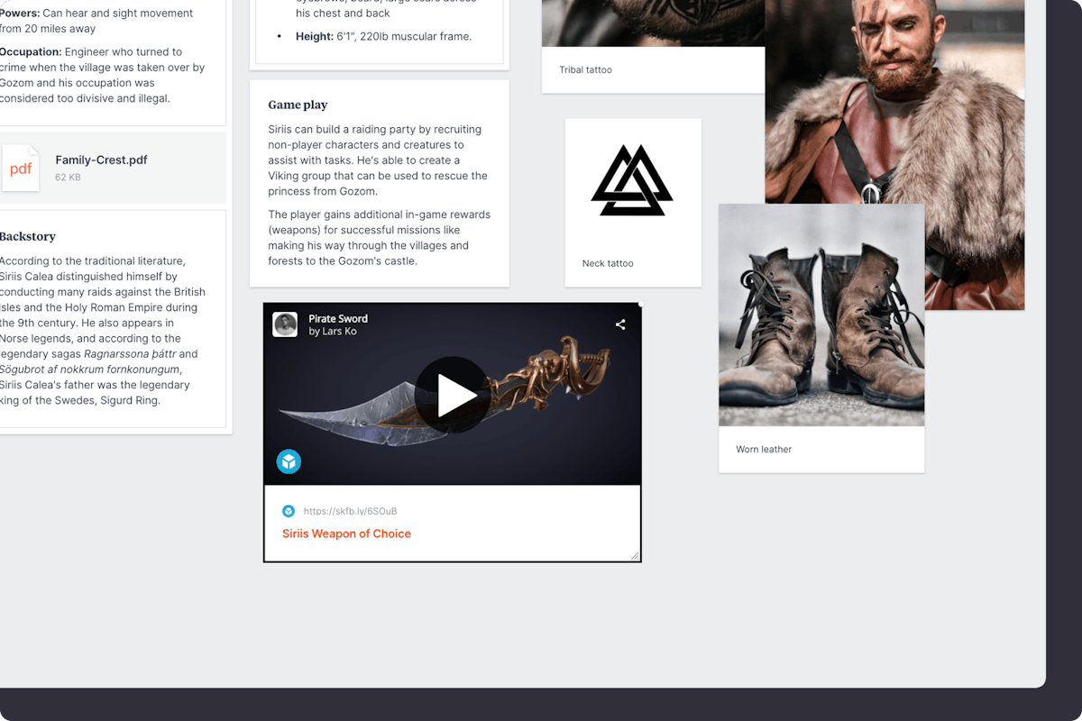 Video Game Character Profile Template & Example - Milanote