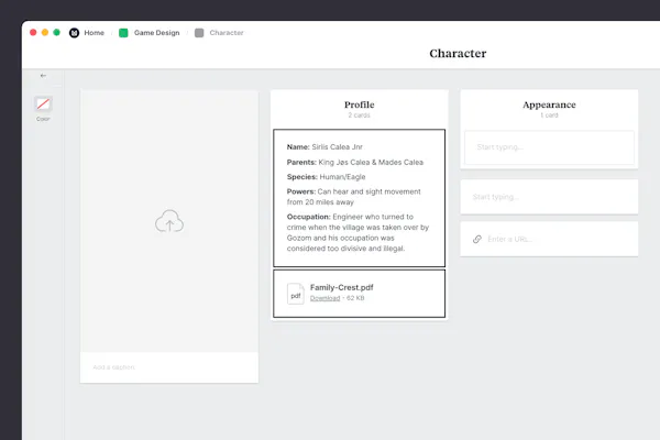 Video Game Character Profile Template & Example - Milanote