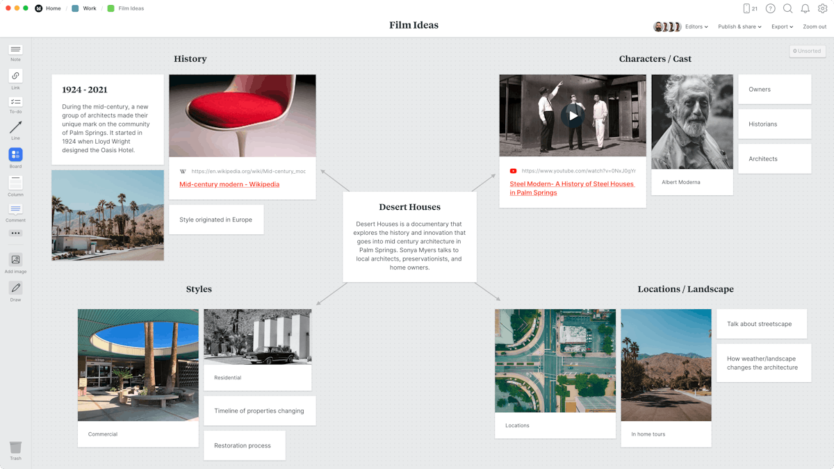 Free planning templates for all stages of film production - Milanote
