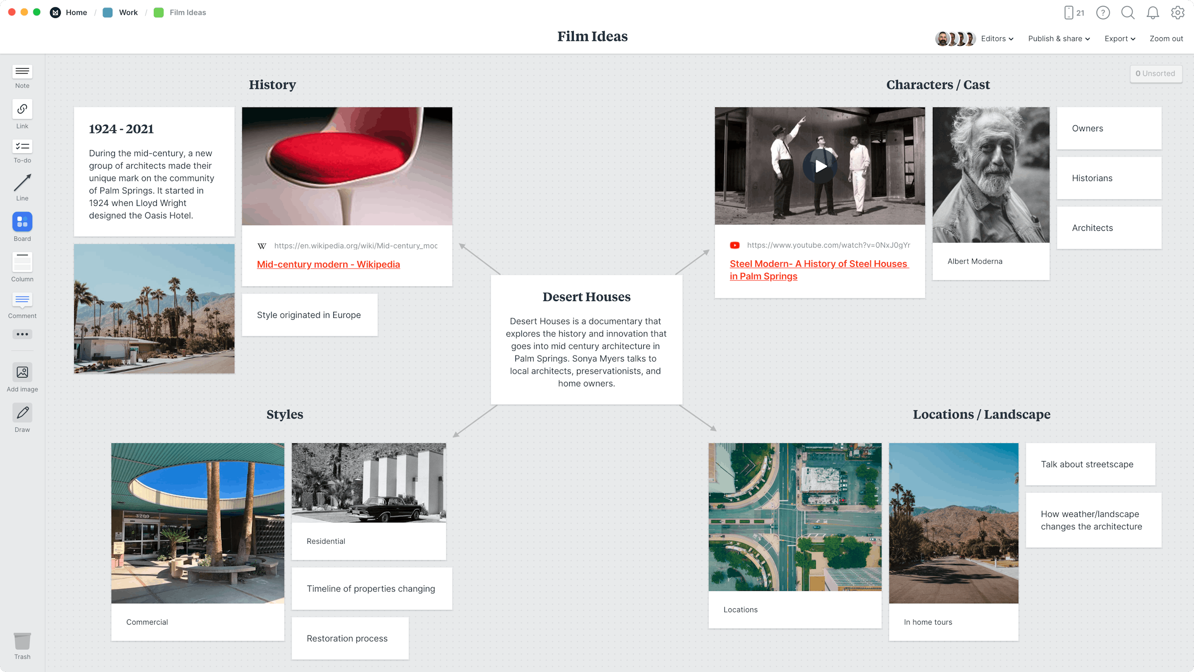 Free planning templates for all stages of film production - Milanote