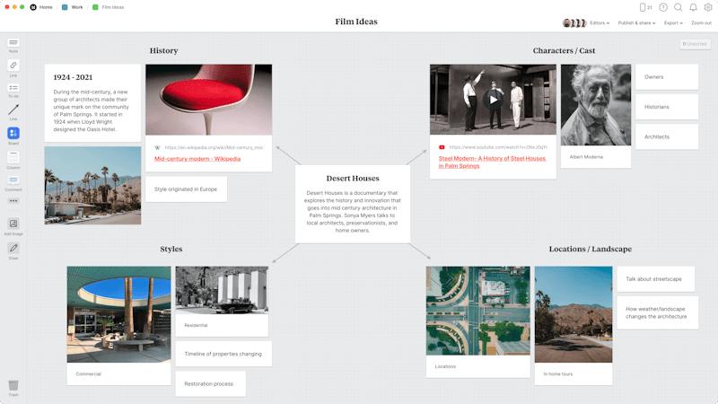 Free planning templates for all stages of film production - Milanote