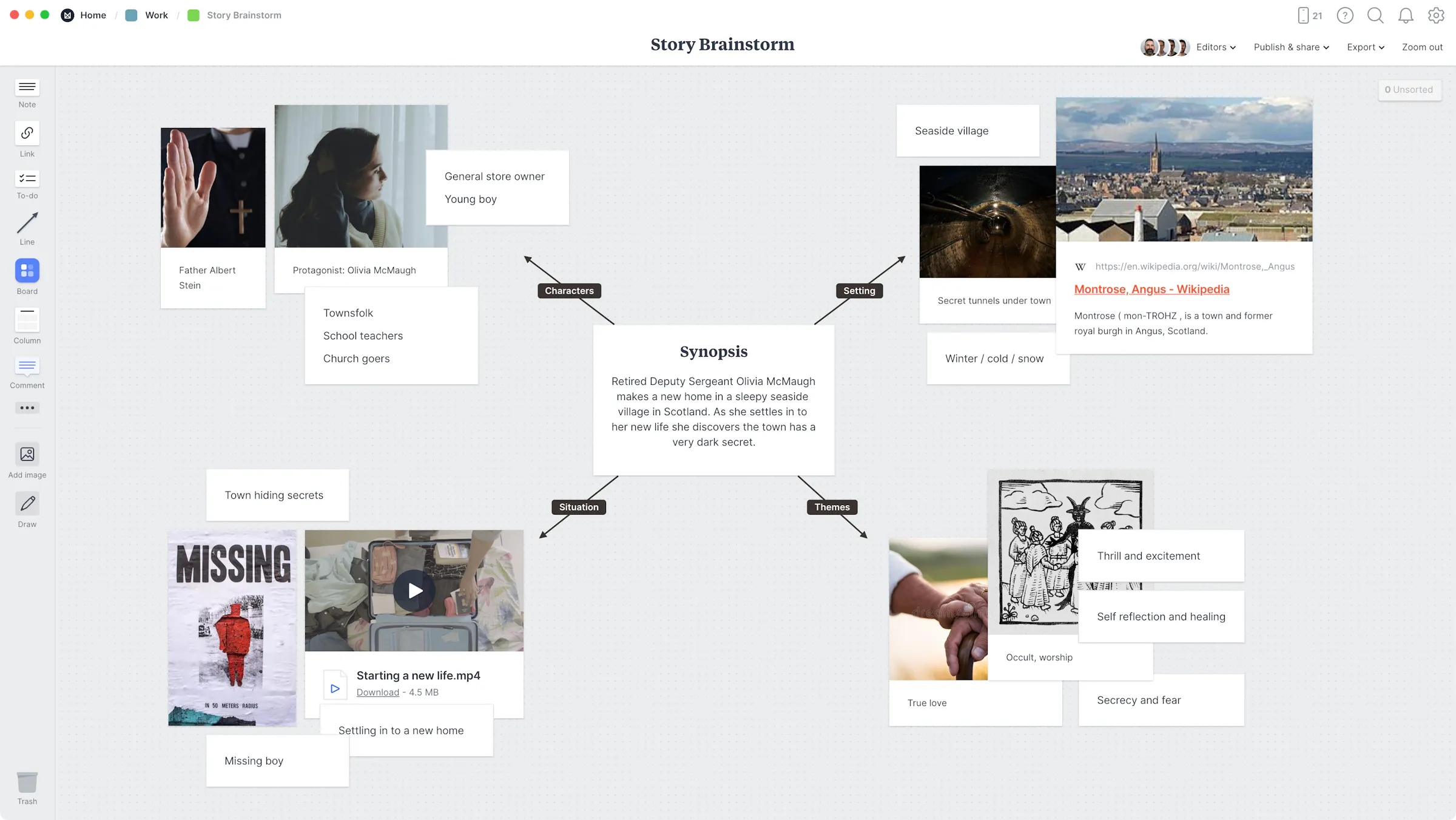 Free Story Brainstorming Template & Example - Milanote