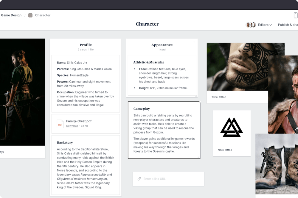 Video Game Character Profile Template & Example - Milanote