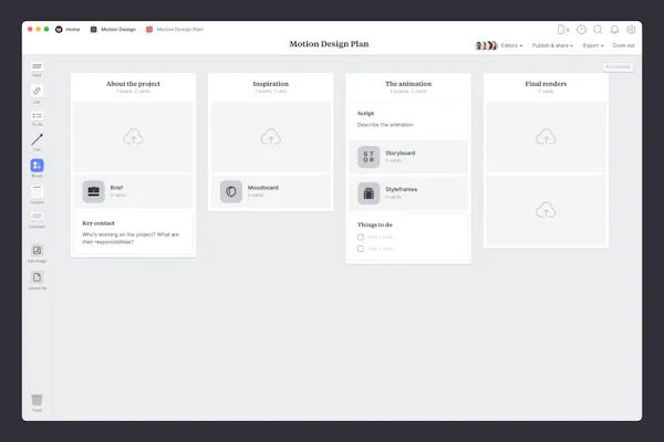 Motion Design Project Plan Template & Example - Milanote