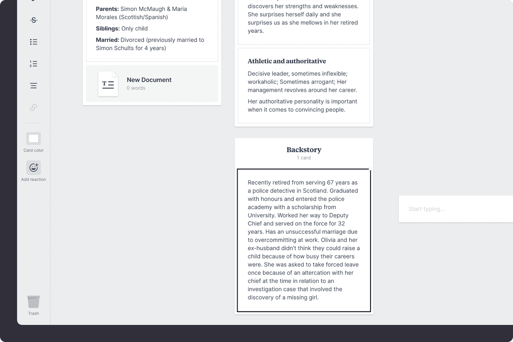 Character Profile - Free Template & Example - Milanote