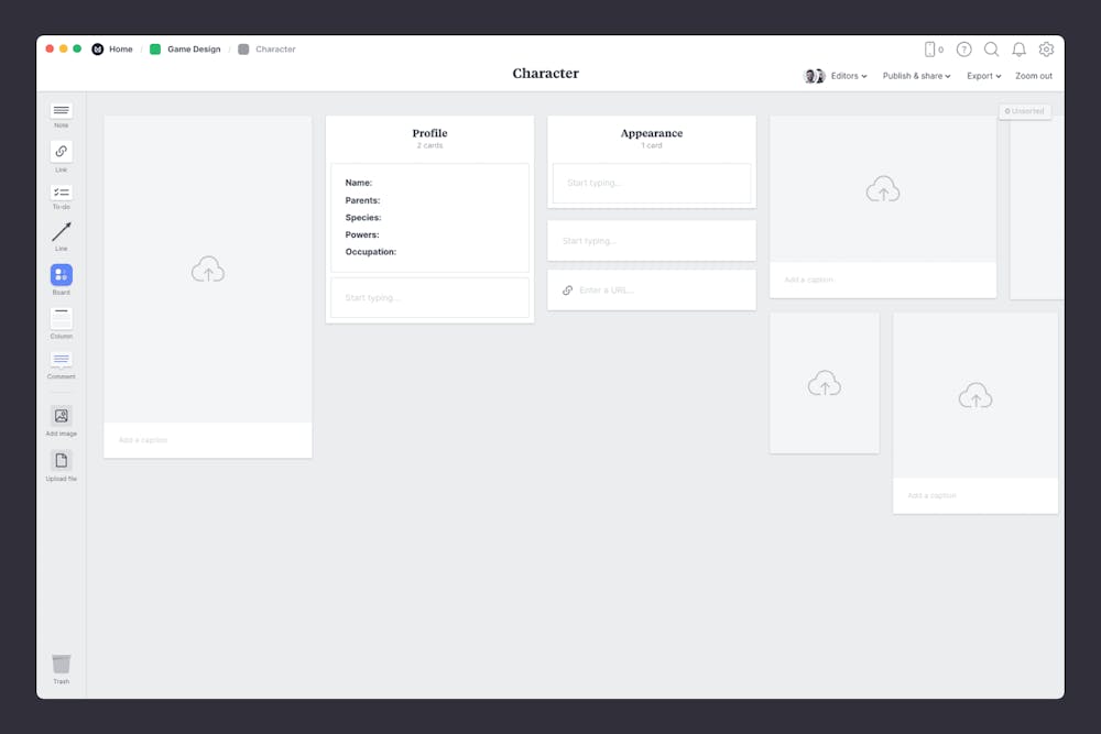 Video Game Character Profile Template & Example - Milanote