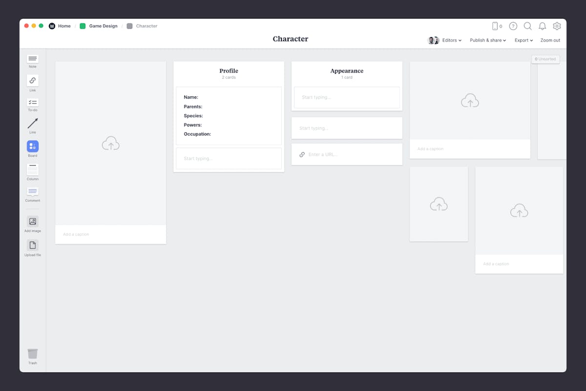 Video Game Character Profile Template & Example - Milanote