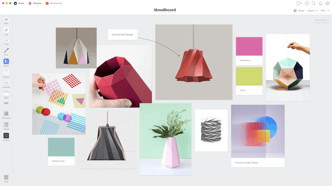 Craft Project Moodboard - Template & Example - Milanote