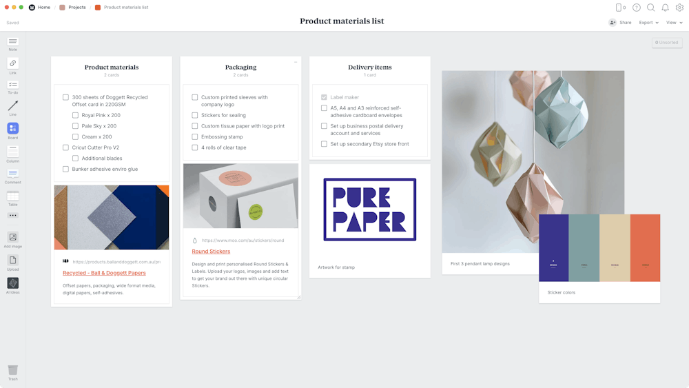 Craft Project Plan Template & Example - Milanote
