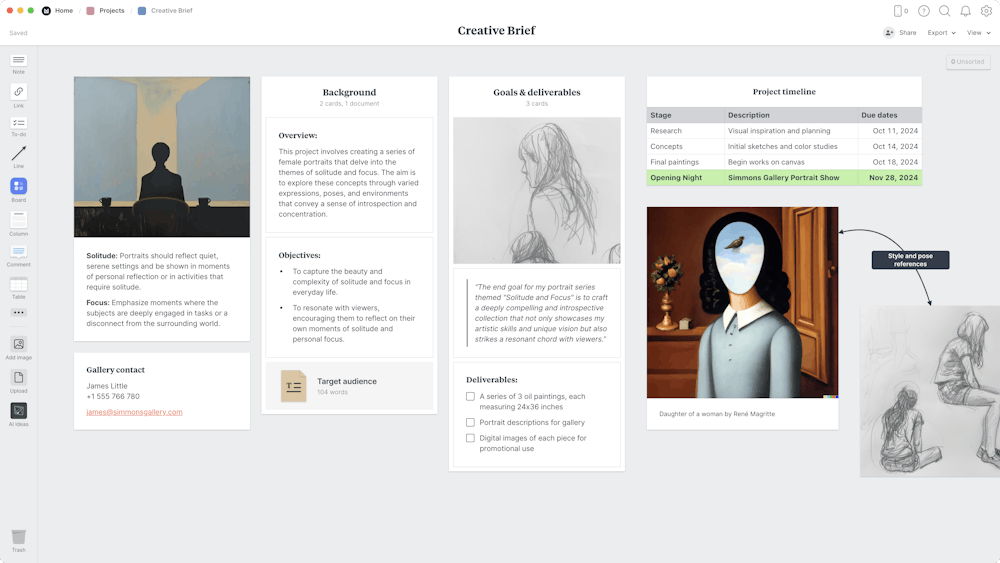 Visual Art Brief – Free Template & Example – Milanote