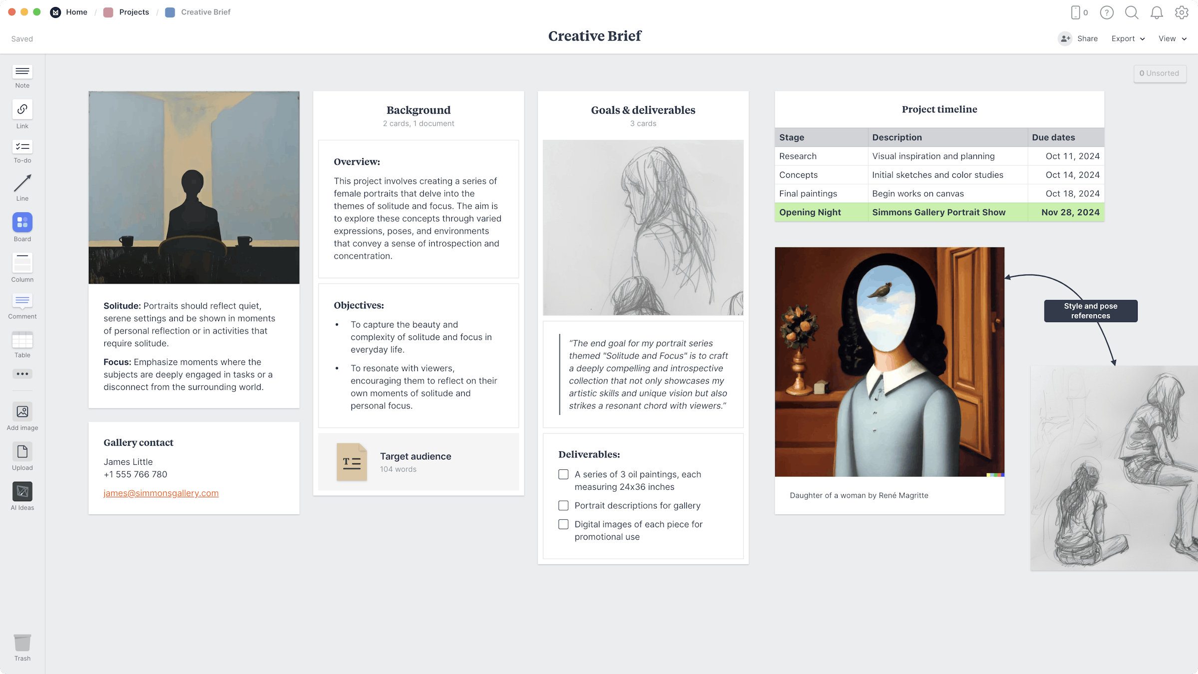 Visual Art Brief – Free Template & Example – Milanote