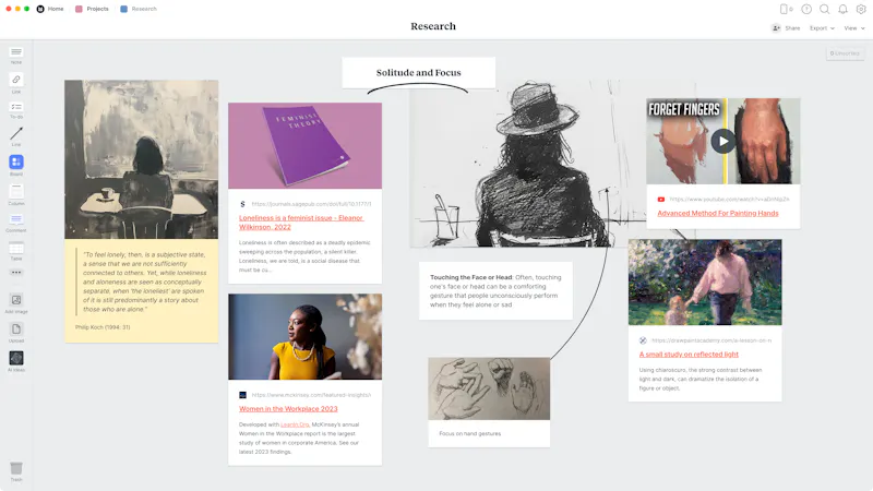 5 visual art templates for planning an art project - Milanote
