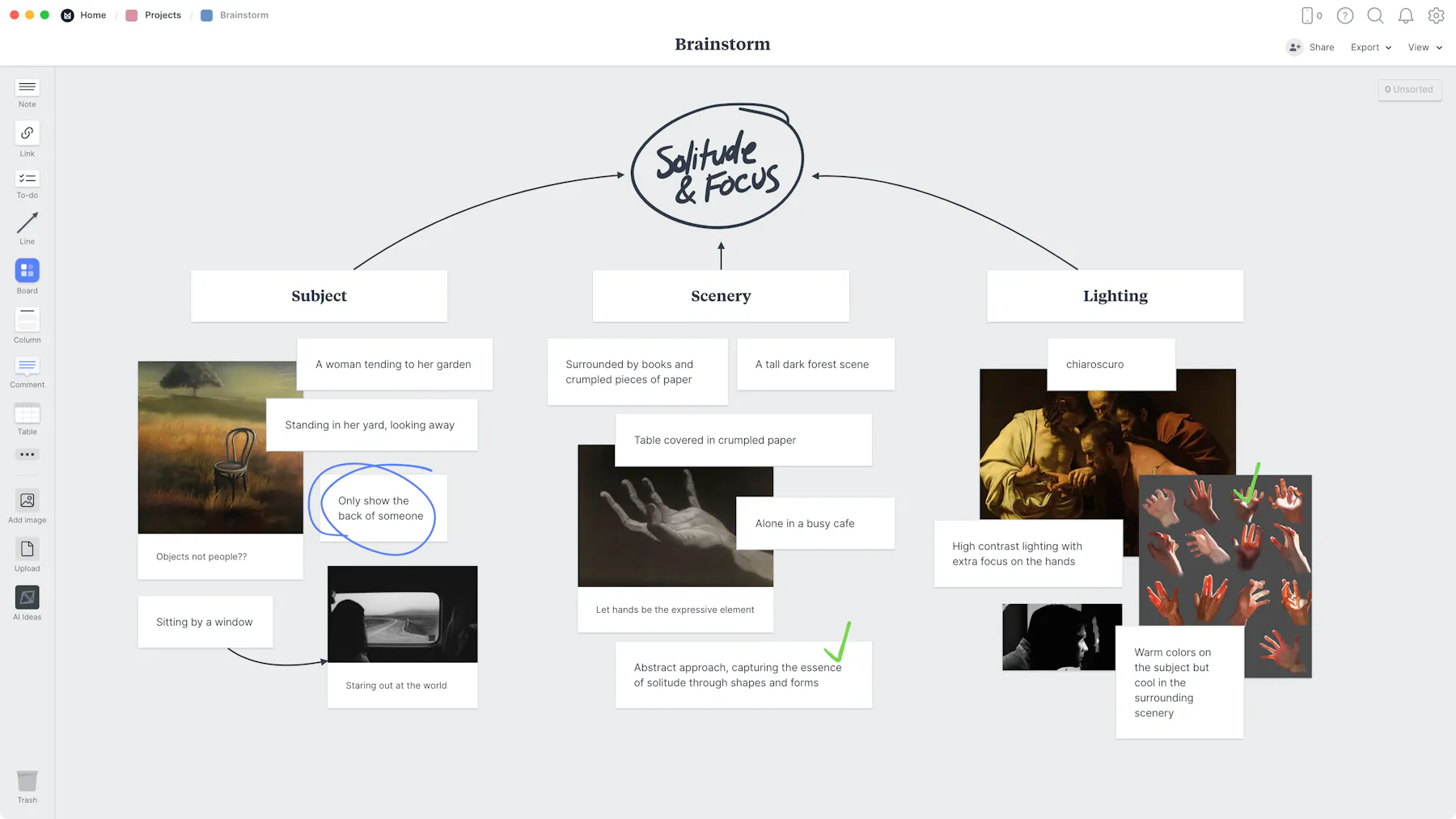 5 visual art templates for planning an art project - Milanote