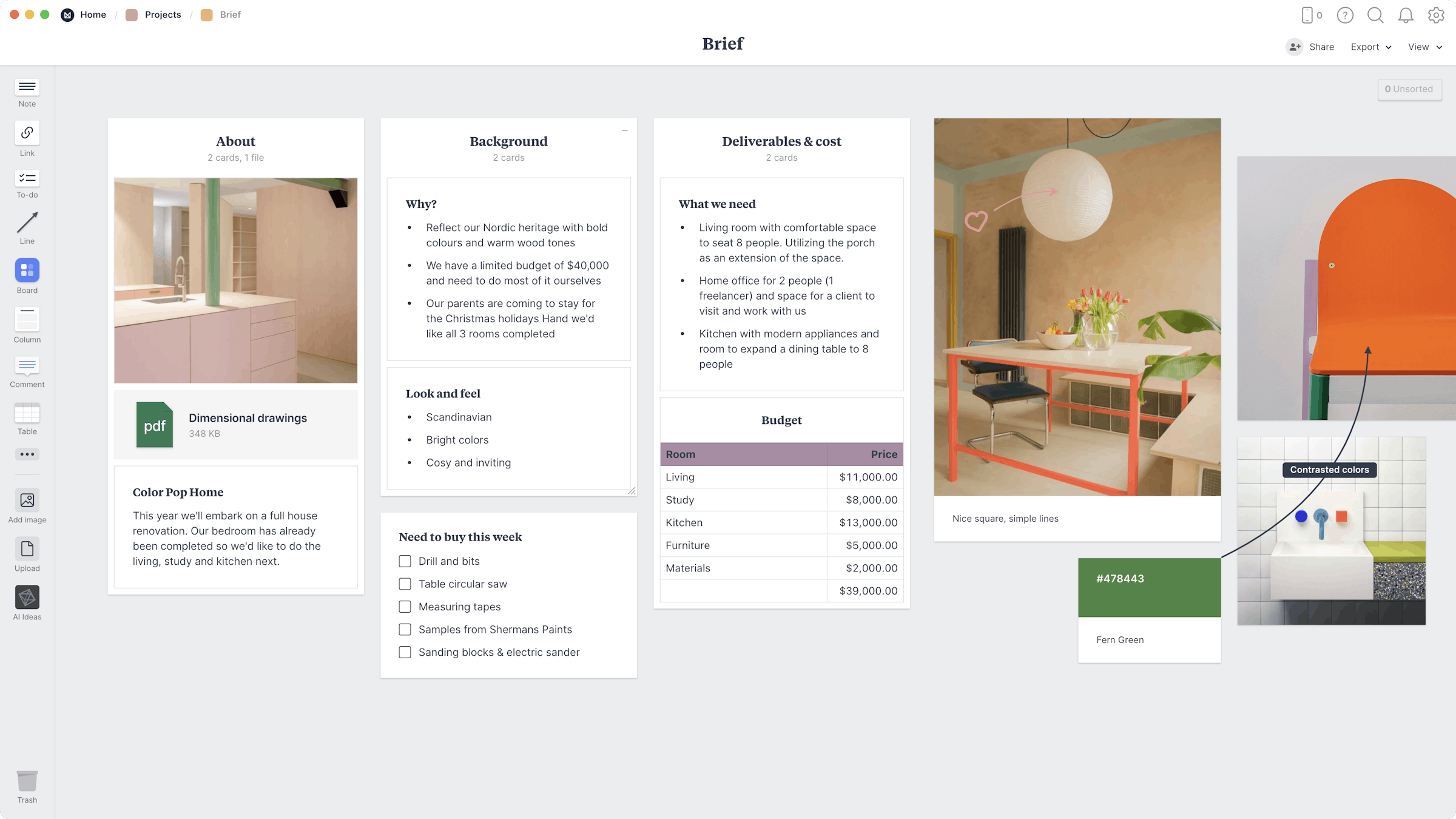 Free Home Renovation & DIY Project Templates - Milanote