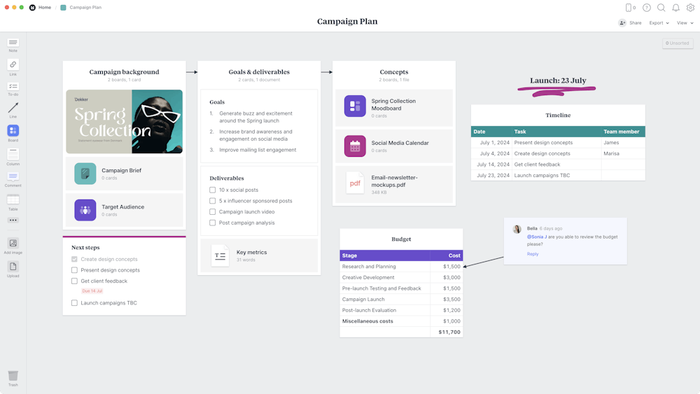 Marketing Campaign Moodboard - Free Template - Milanote
