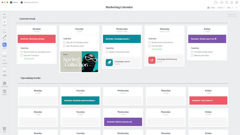 Marketing Calendar Template & Example - Milanote