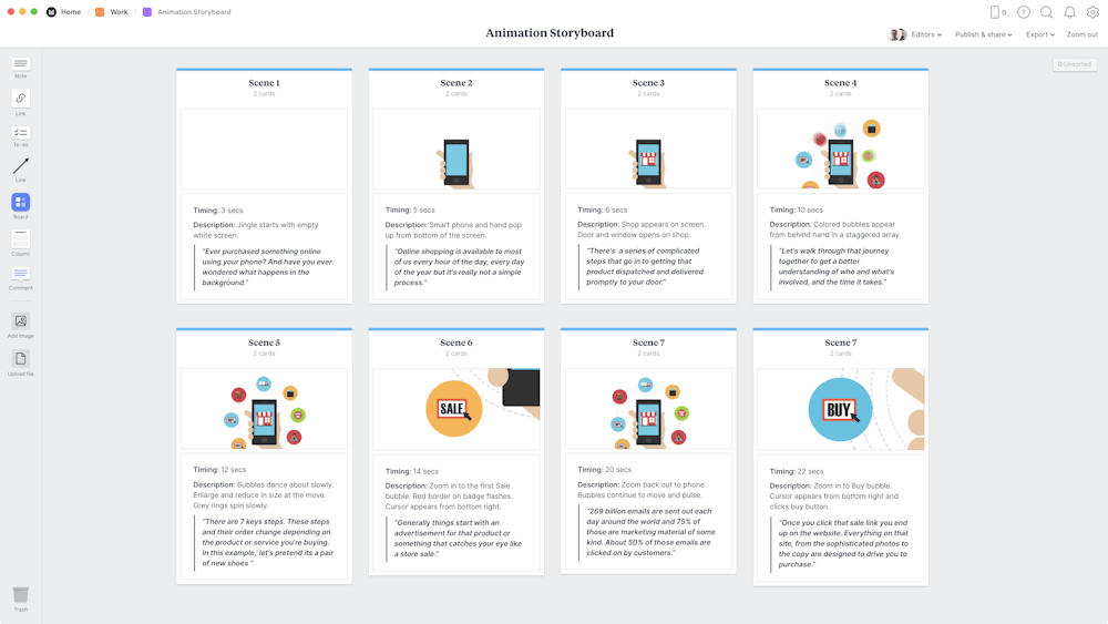 Animation Storyboard - Free Template & Example - Milanote