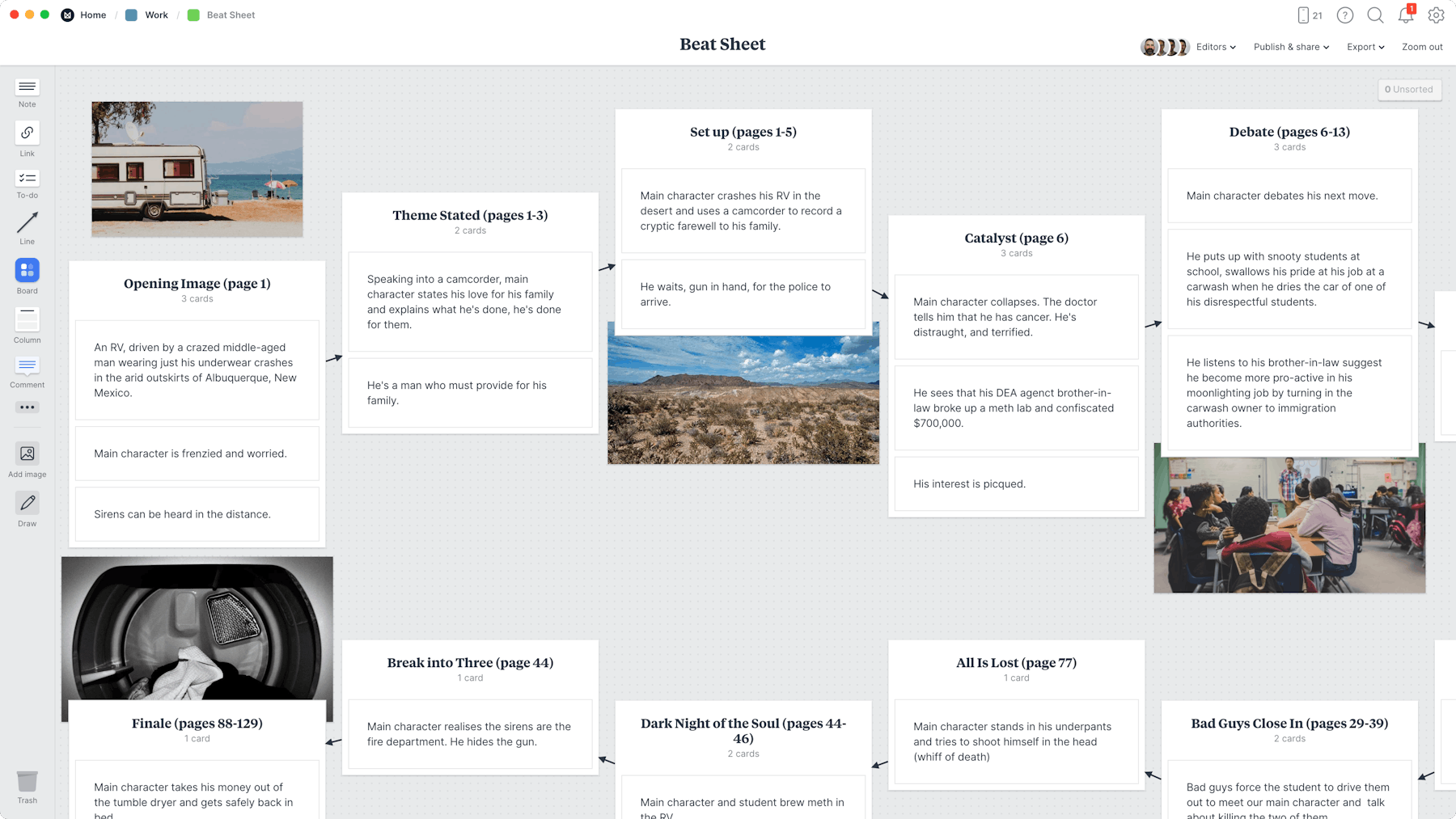 Free planning templates for all stages of film production - Milanote
