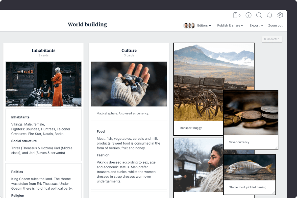 World Building Game Design Template & Example - Milanote