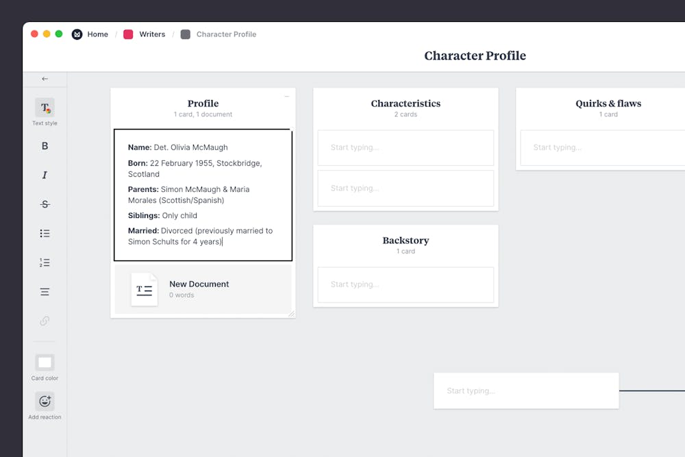 Character Profile - Free Template & Example - Milanote