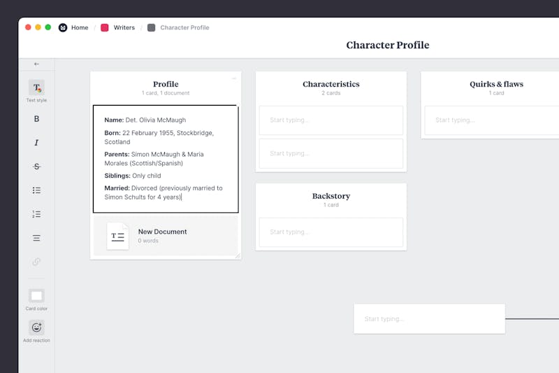 Character Profile - Free Template & Example - Milanote