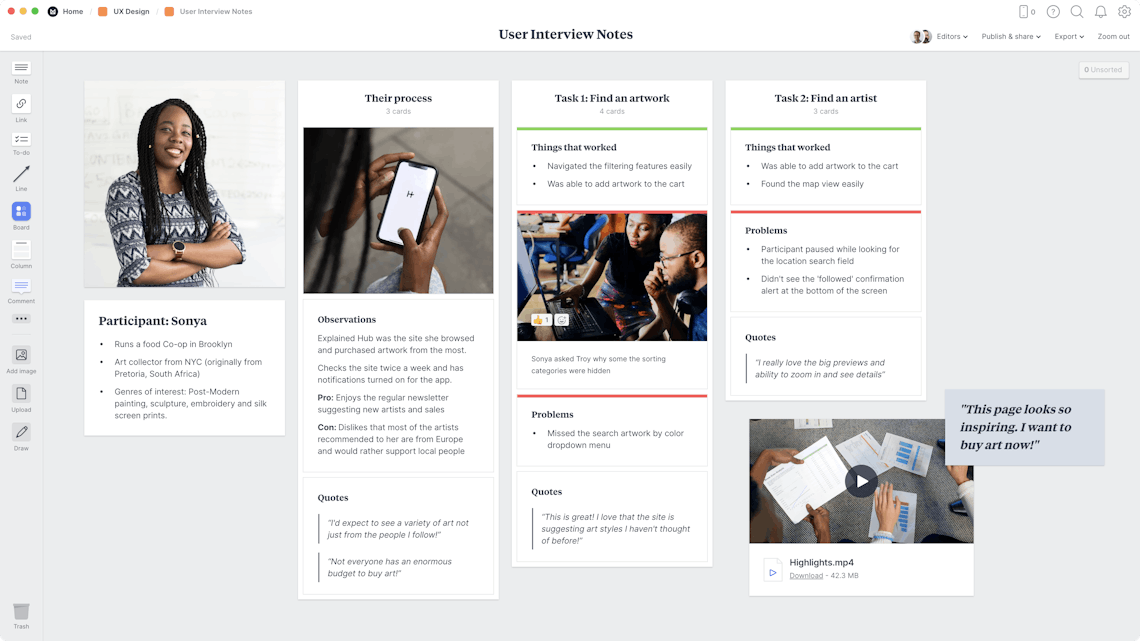 User Interview Notes - Free Template & Example - Milanote
