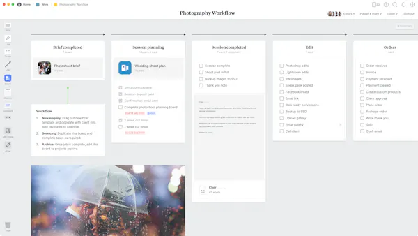 Nine free templates for planning and organizing a photoshoot - Milanote