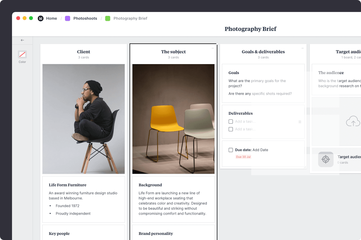 Photoshoot Brief - Template & Example - Milanote