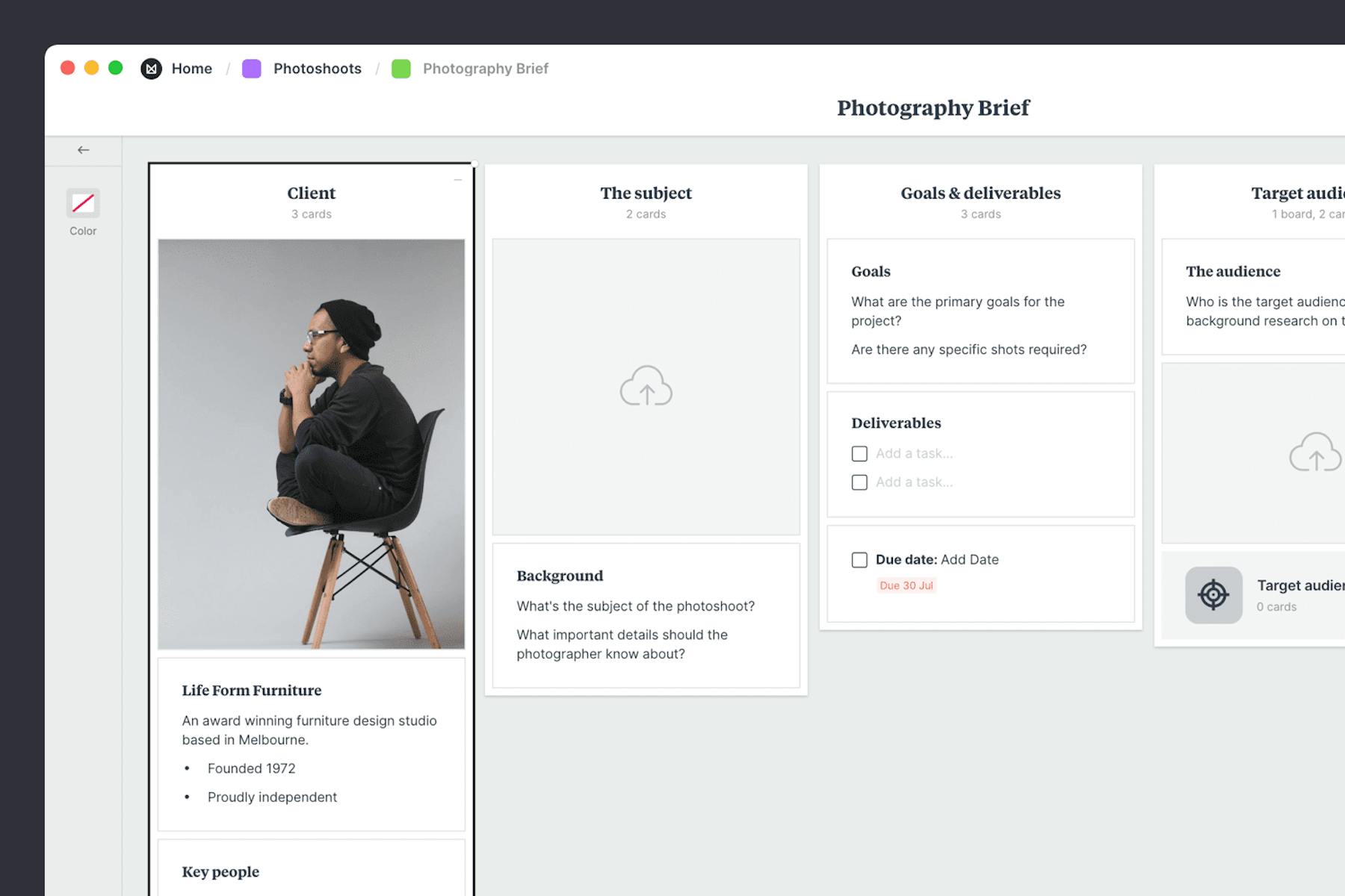 Photoshoot Brief - Template & Example - Milanote
