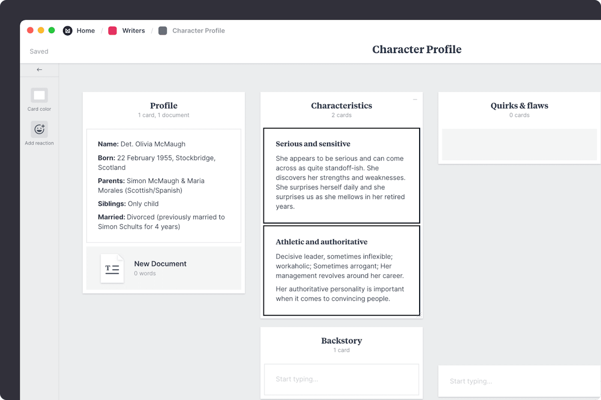 Character Profile - Free Template & Example - Milanote