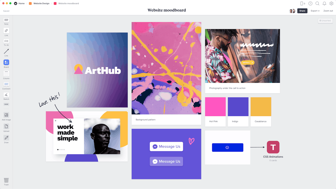 UI Moodboard - Free Template & Example - Milanote