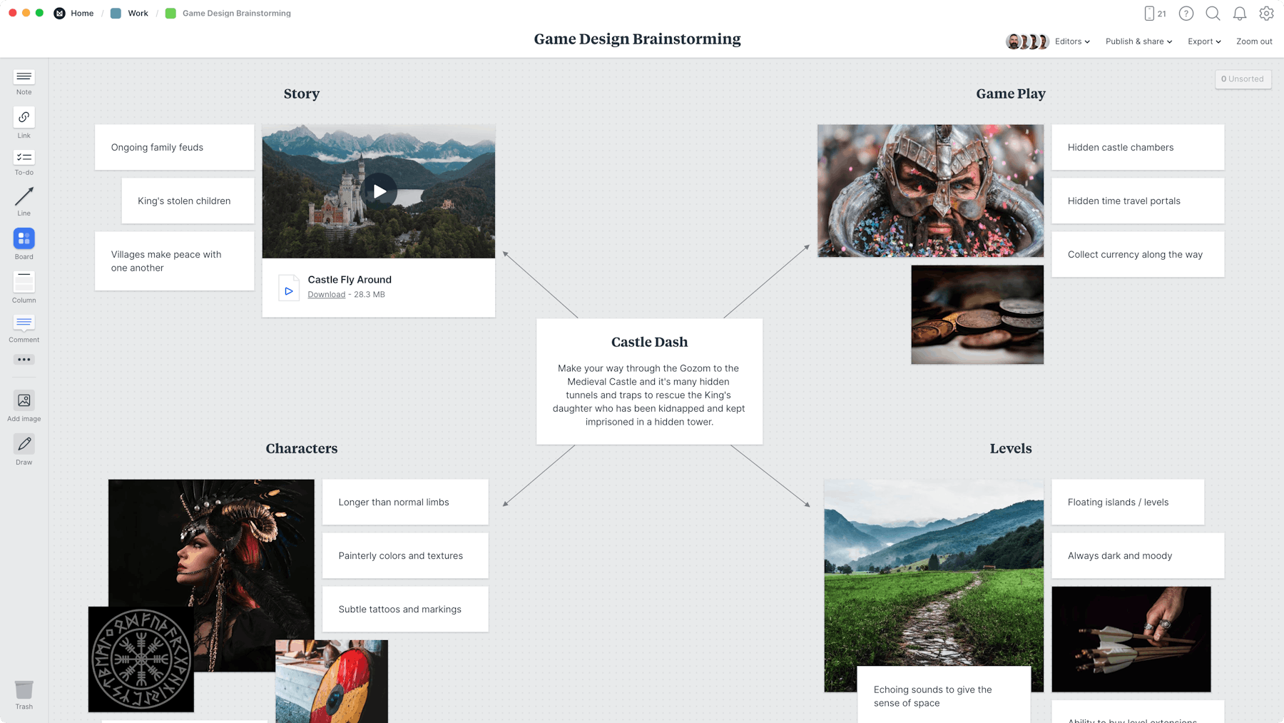Plan a video game from start to finish - Milanote